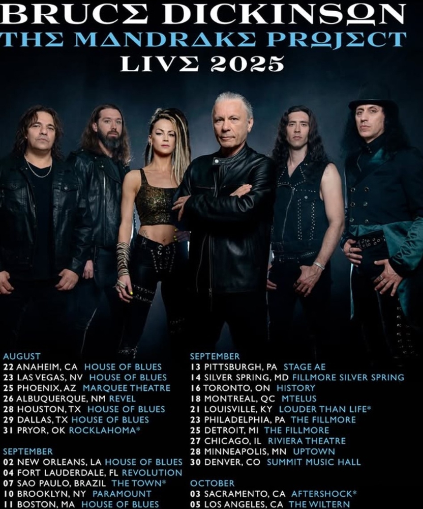 Bruce Dickinson - The Mandrake Project Live 2025 - 02 September 2025 - House of Blues New ...