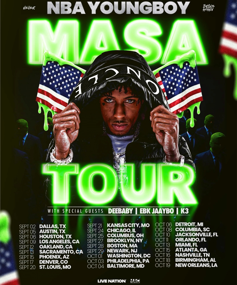 NBA YoungBoy - MASA Tour - 19 October 2025 - Smoothie King Center ...