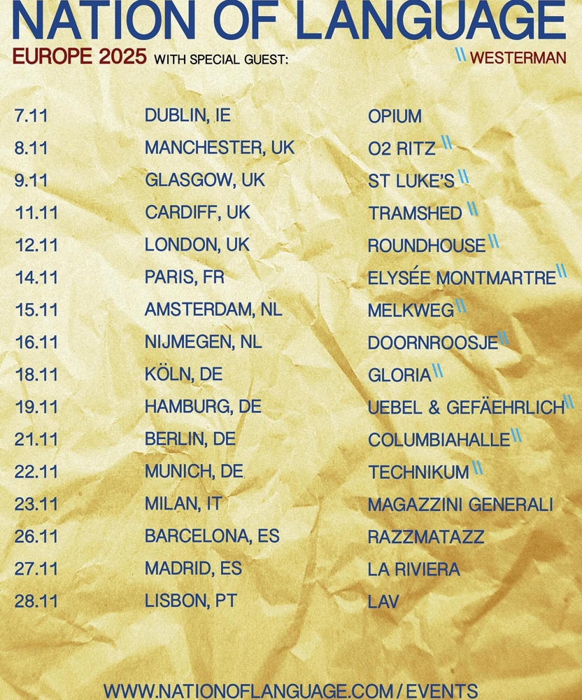 Nation of Language - Europe 2025 - 22 November 2025 - Technikum - Event/Gig details & tickets ...