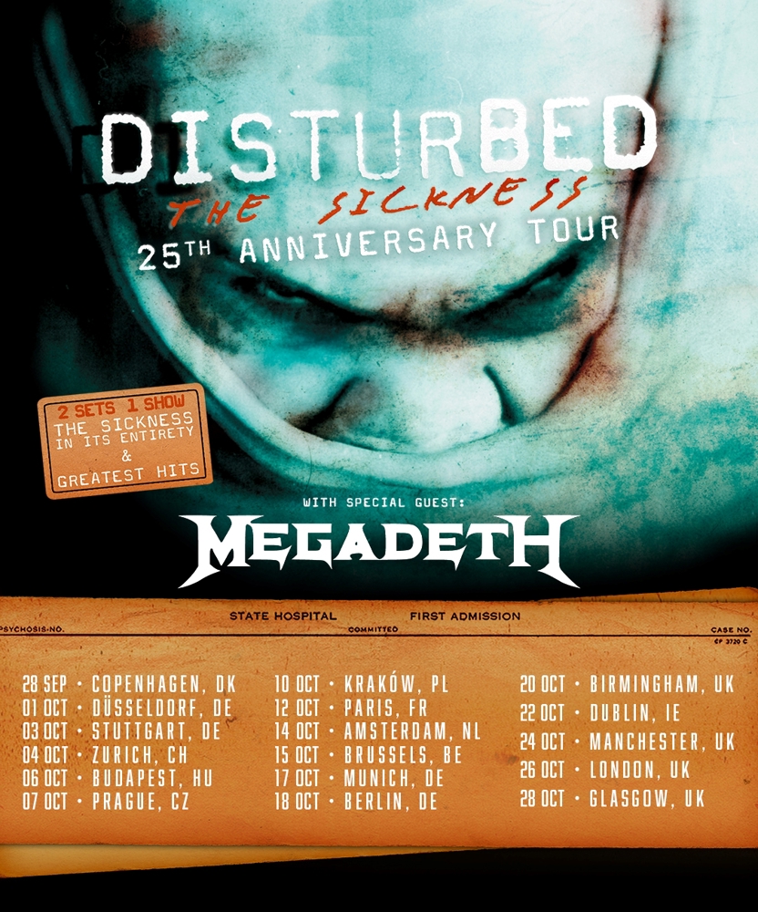 Disturbed - The Sickness 25th Anniversary Tour - 20 October 2025 ...