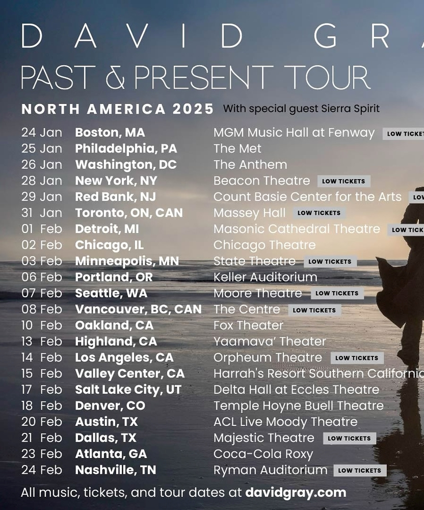 David Gray - Past & Present Tour 2025 - 24 February 2025 - Ryman ...