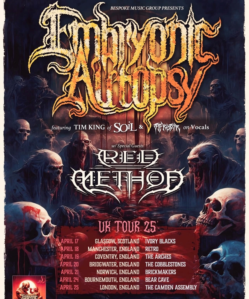 Embryonic Autopsy - UK Tour 2025 - 24 April 2025 - Bear's Bar & Venue ...