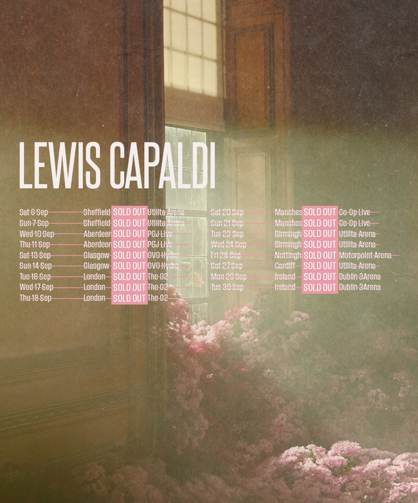 Lewis Capaldi - UK & Ireland Tour 2025 - 16 September 2025 - The O2 - Event/Gig details ...