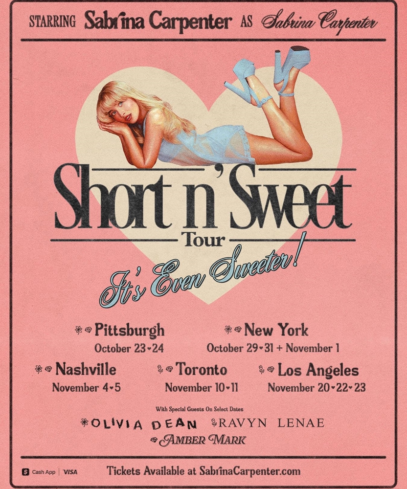 Sabrina Carpenter - Short n' Sweet Tour: It's Even Sweeter - 23 October ...