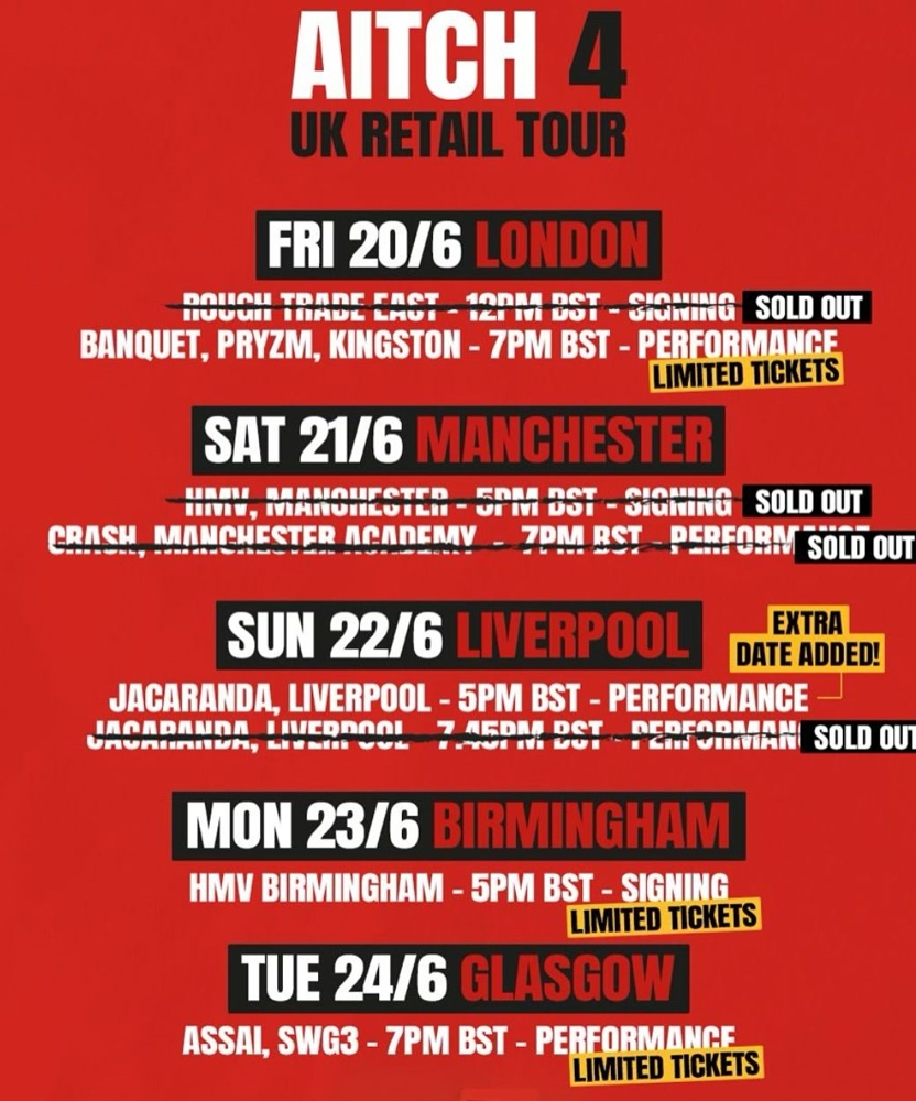 Aitch - 4 UK Retail Tour - 22 June 2025 - Jacaranda Baltic - Event/Gig ...