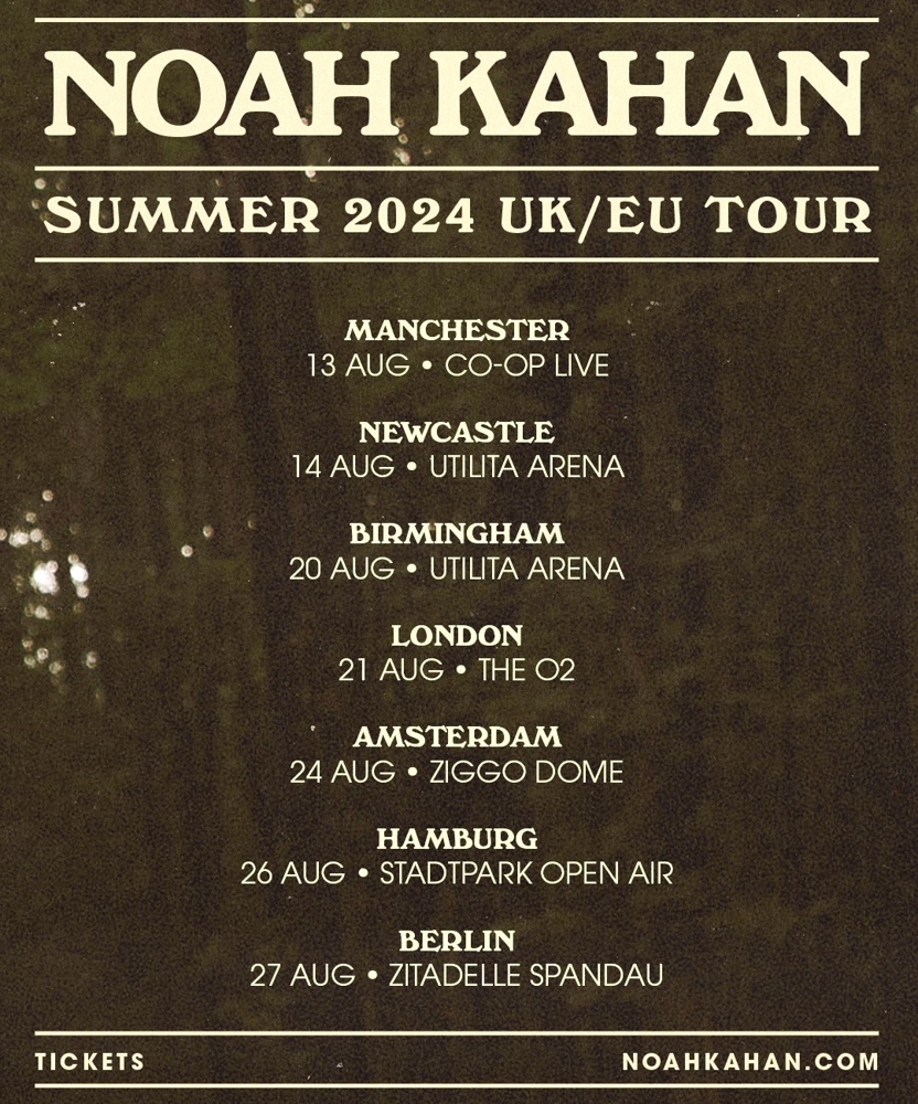 Noah Kahan - Summer 2024 UK & EU Tour - 13 August 2024 - Co-op Live ...