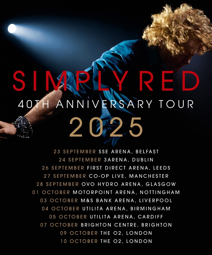 Simply Red - 40th Anniversary Tour - 24 September 2025 - 3Arena Dublin ...