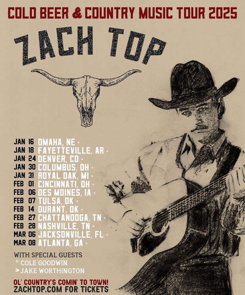 Zach Top - Cold Beer & Country Music Tour 2025 - 01 February 2025 ...