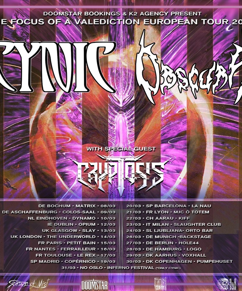 Cynic & Obscura - The Focus Of A Valediction EU Tour 2024 - 14 March ...