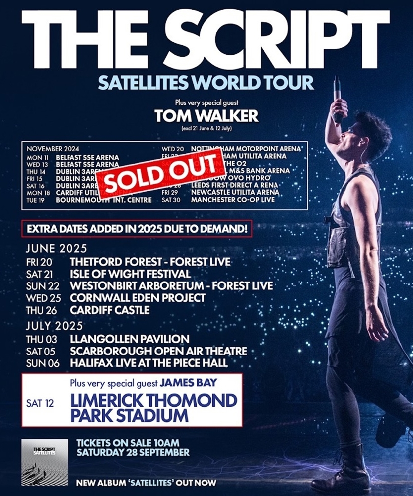 The Script - Satellites World Tour - 23 November 2024 - The O2 - Event ...