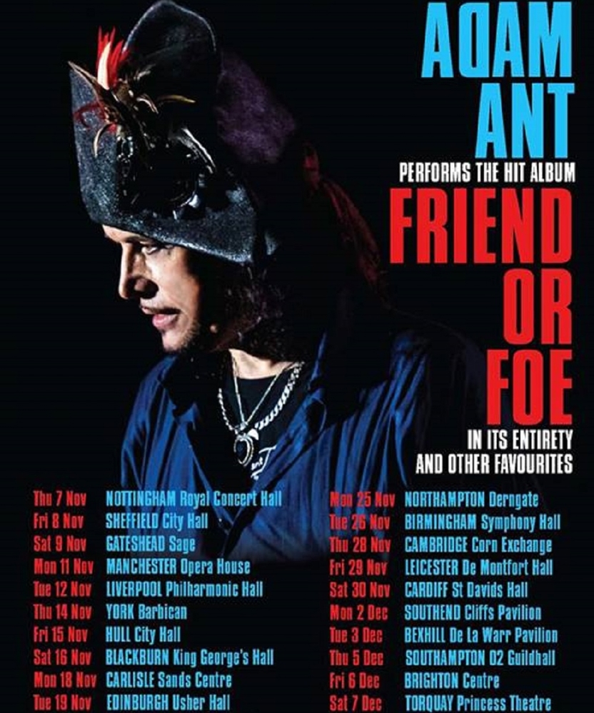 Adam Ant - Friend or Foe UK Tour - 12 December 2019 - O2 Academy ...