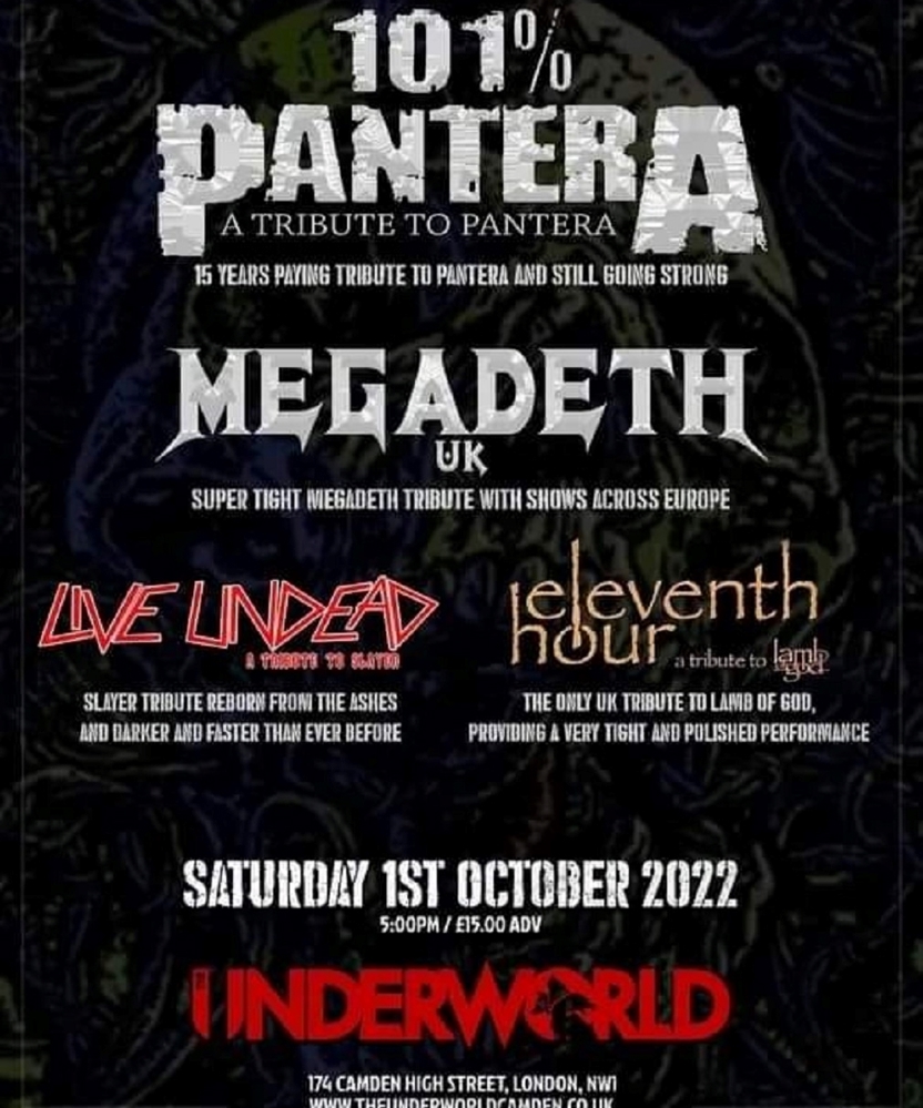 101% Pantera & Megadeth UK - 01 October 2022 - The Underworld - Event ...